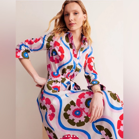 Boden | Dresses | Boden Amy Cotton Midi Shirt Dress | Poshmark